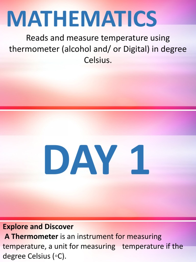 Temperature Reading for Students | PDF | Thermometer | Celsius