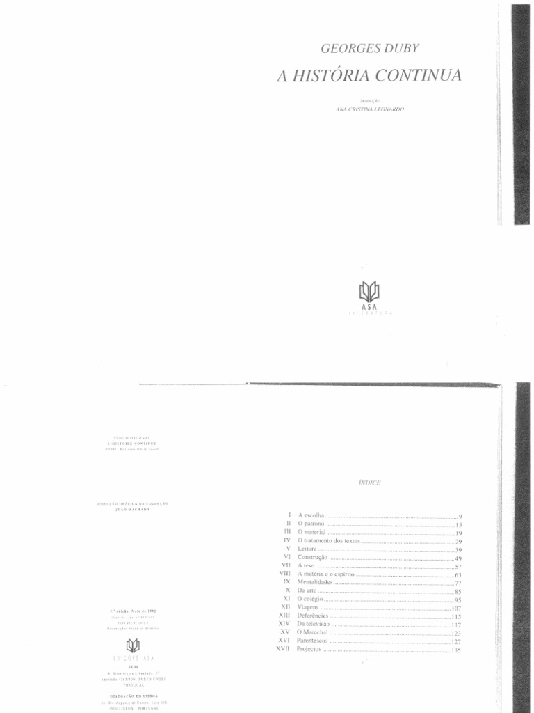 DUBY Georges A Historia Continua PDF | PDF