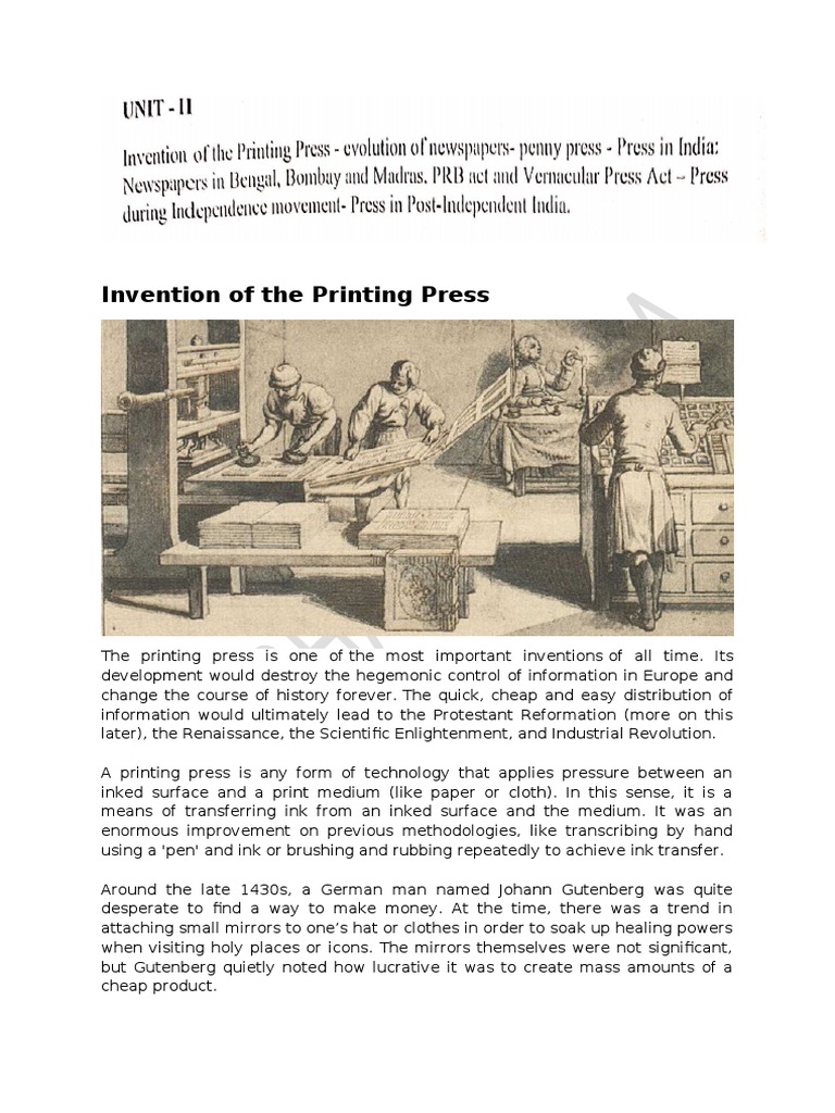 Evolution of Print Media in India | PDF | Newspapers | Printing