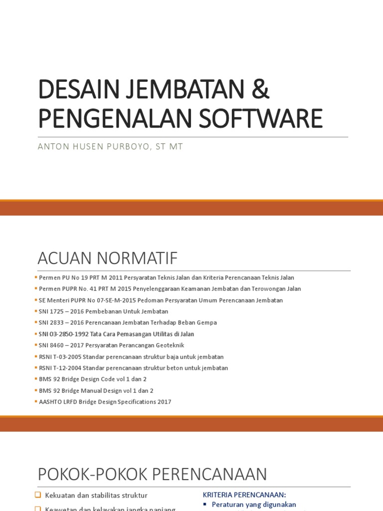 Desain Jembatan & Pengenalan Software | PDF