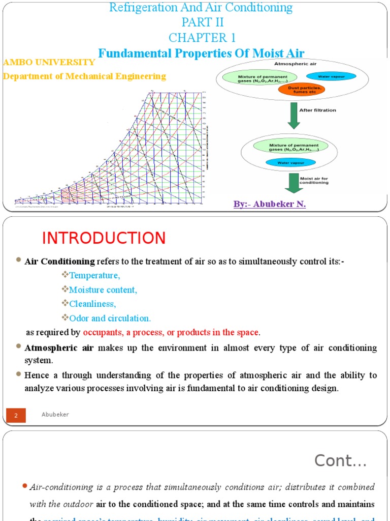 Chapter 1 Air Conditioning-1 | PDF | Humidity | Atmosphere Of Earth
