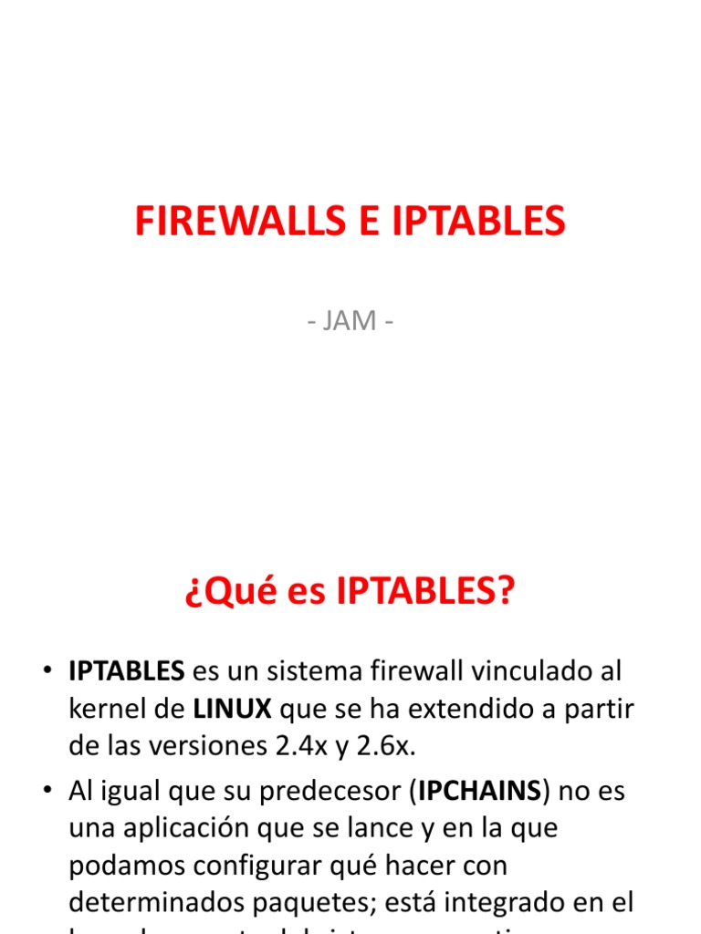 Firewalls e Iptables | PDF | Protocolos de internet | Transmisión de datos