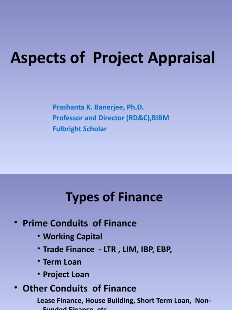 Different Aspects of Project Appraisal | Download Free PDF | Internal ...