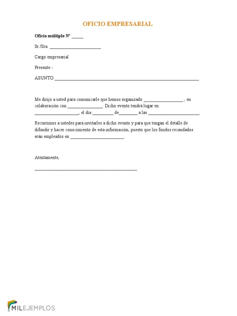 Ejemplo de Oficio Empresarial | PDF