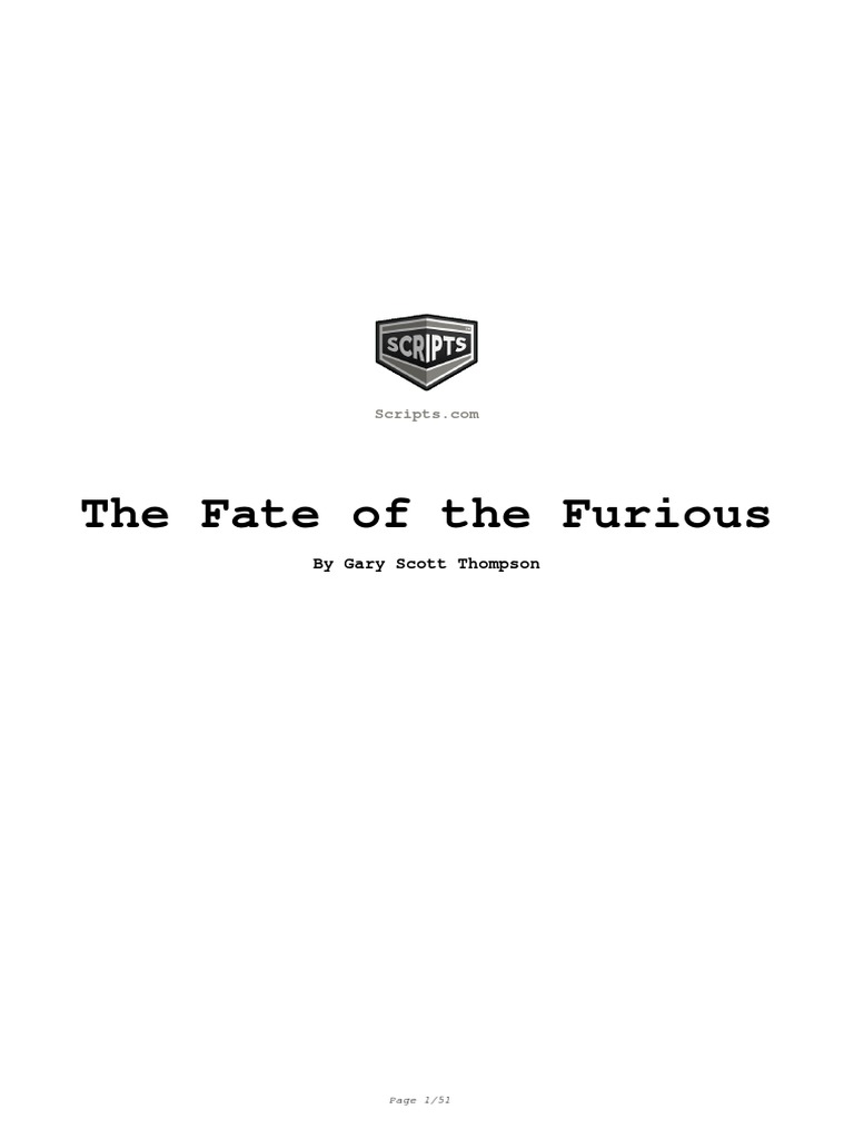 Fate of The Furious Script | PDF | Nature