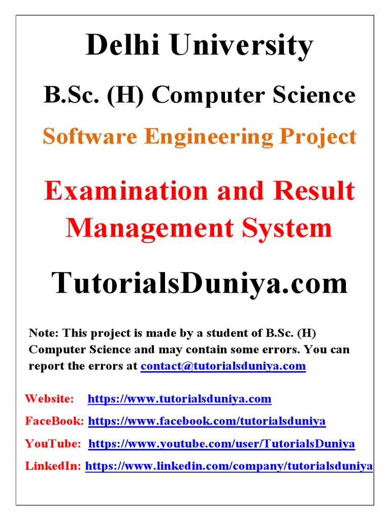Examination and Result Management System - TutorialsDuniya PDF | PDF ...