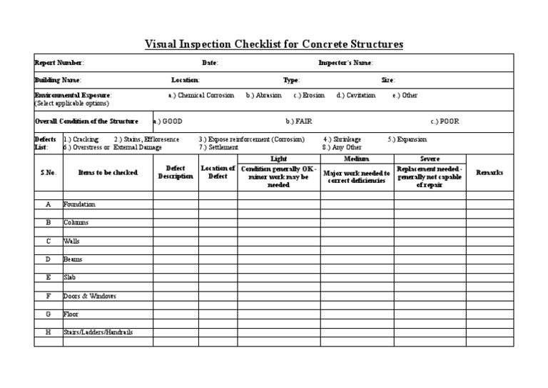 Checklist - RCC Structures | PDF