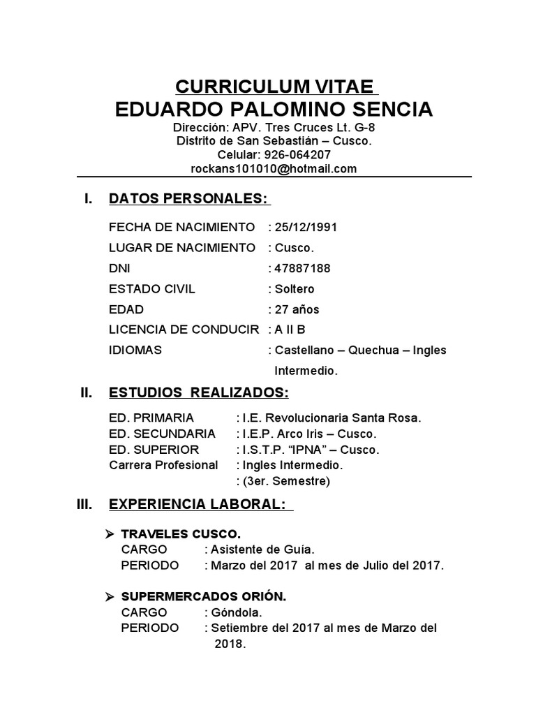 Curriculum de Eduardo | PDF