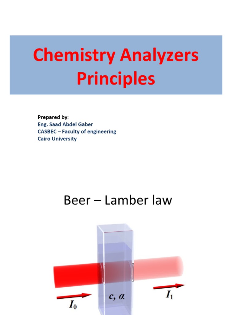 Chemistry Analyzers Principles: Prepared by | PDF | Molecules | Light