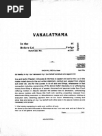 Vakalatnama Template for Court Use | PDF