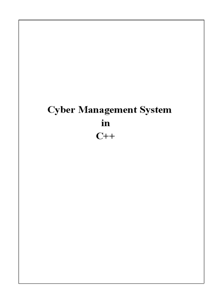 Cyber Cafe Management System Project | PDF | Login | User (Computing)