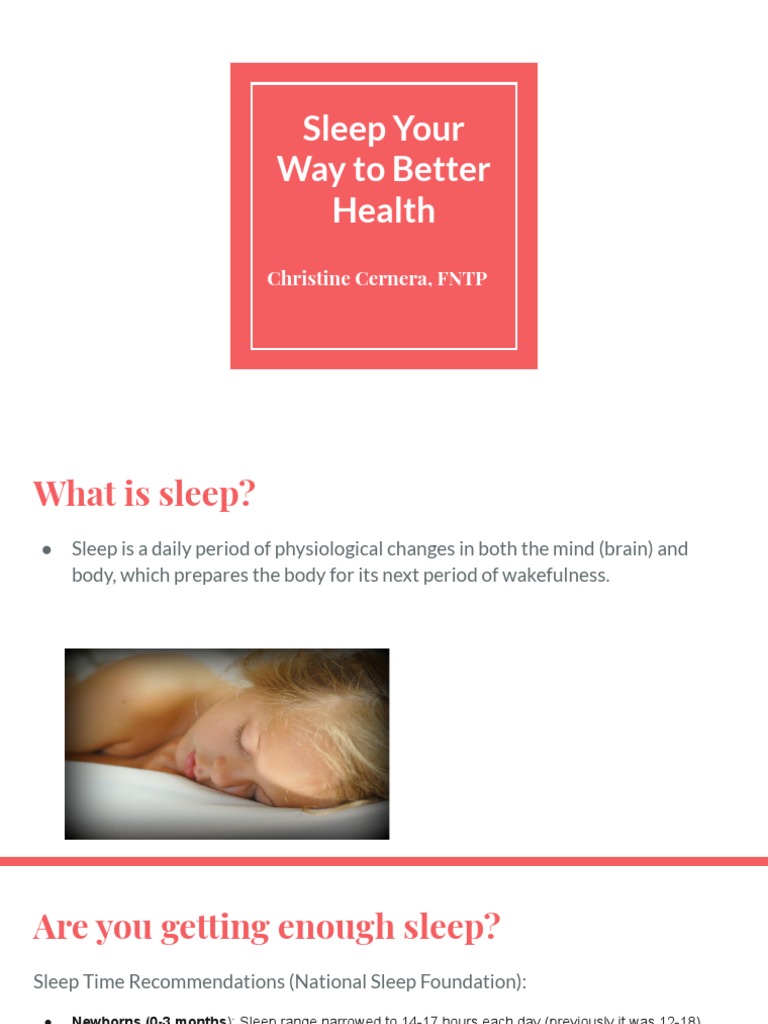 Sleep Your Way To Better Health | PDF | Sleep Deprivation | Sleep