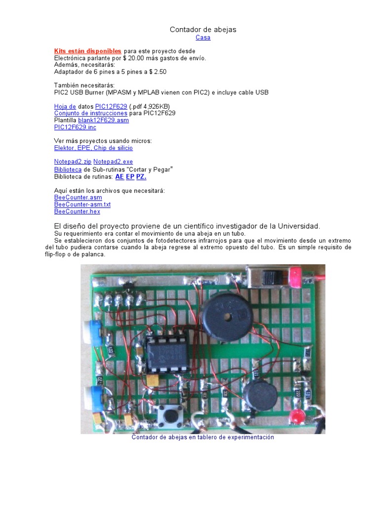 Contador de Abejas: Proyecto DIY Electrónico | PDF | Programación de ...