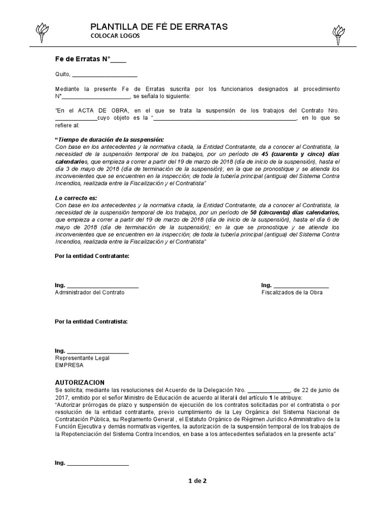 Fe de Erratas | PDF | Ley Pública | Esfera pública