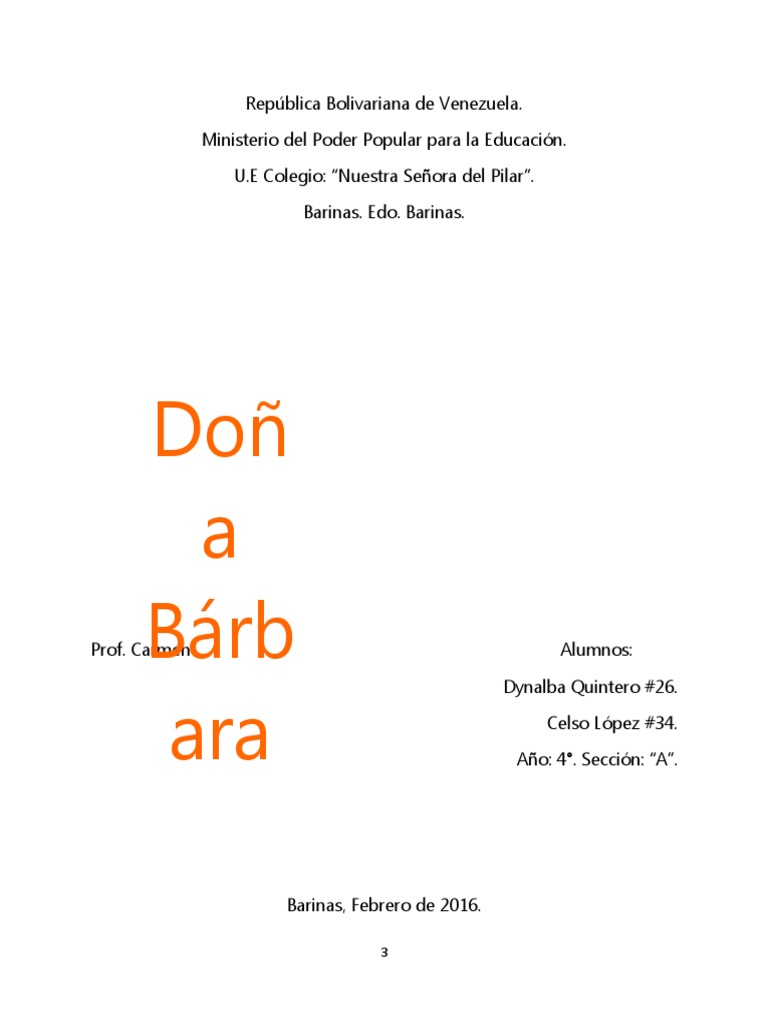 Doña Barbara | PDF