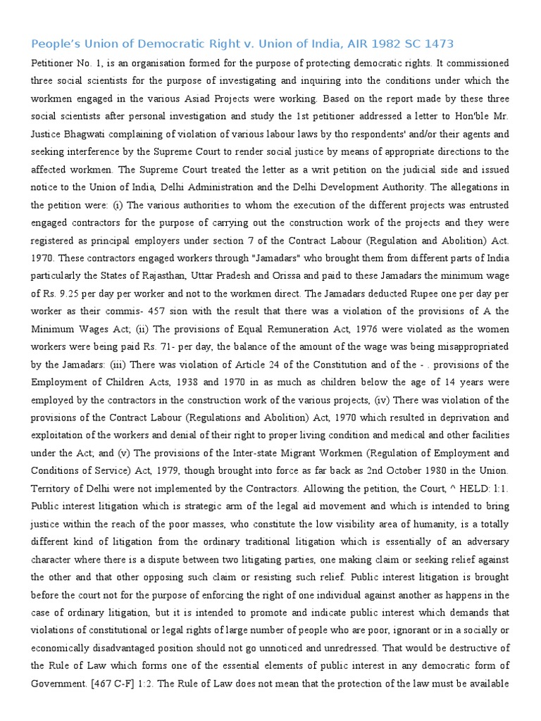 Labour Law Cases | PDF | Employment | Standing (Law)