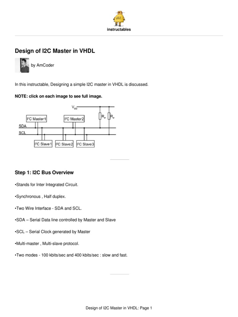 VHDL I2C Master Design Guide | PDF | Vhdl | Electronic Design