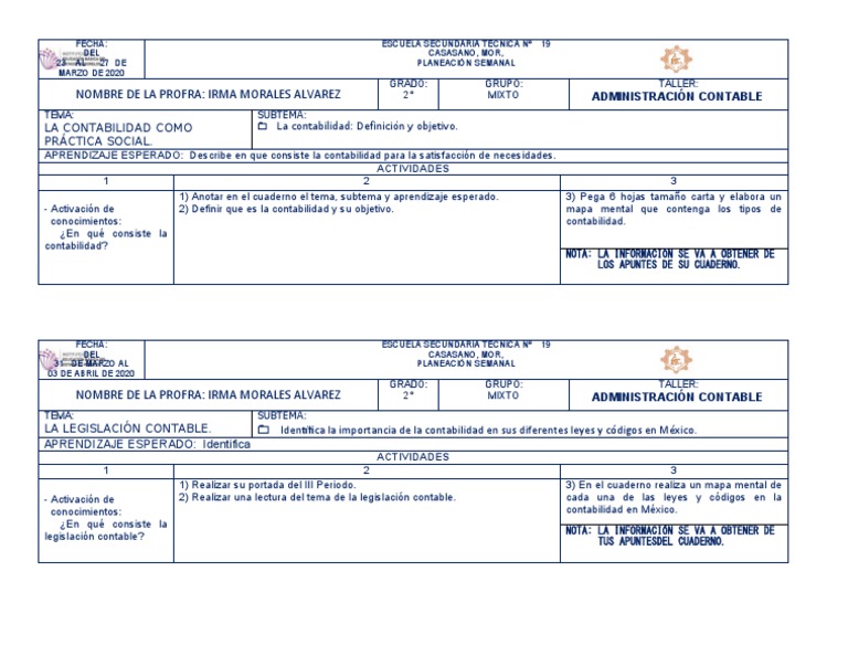 2° Admon. Contable | PDF | Contabilidad | Cognición