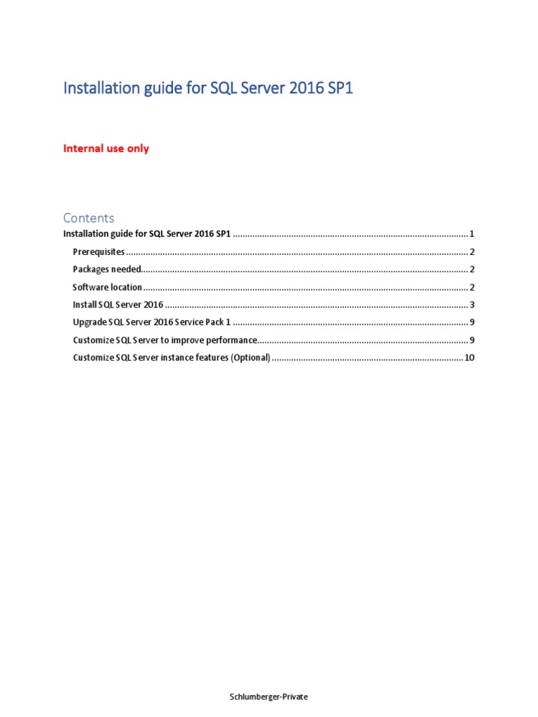 Installation Guide Fo SQL Server 2016 | Download Free PDF | Microsoft ...
