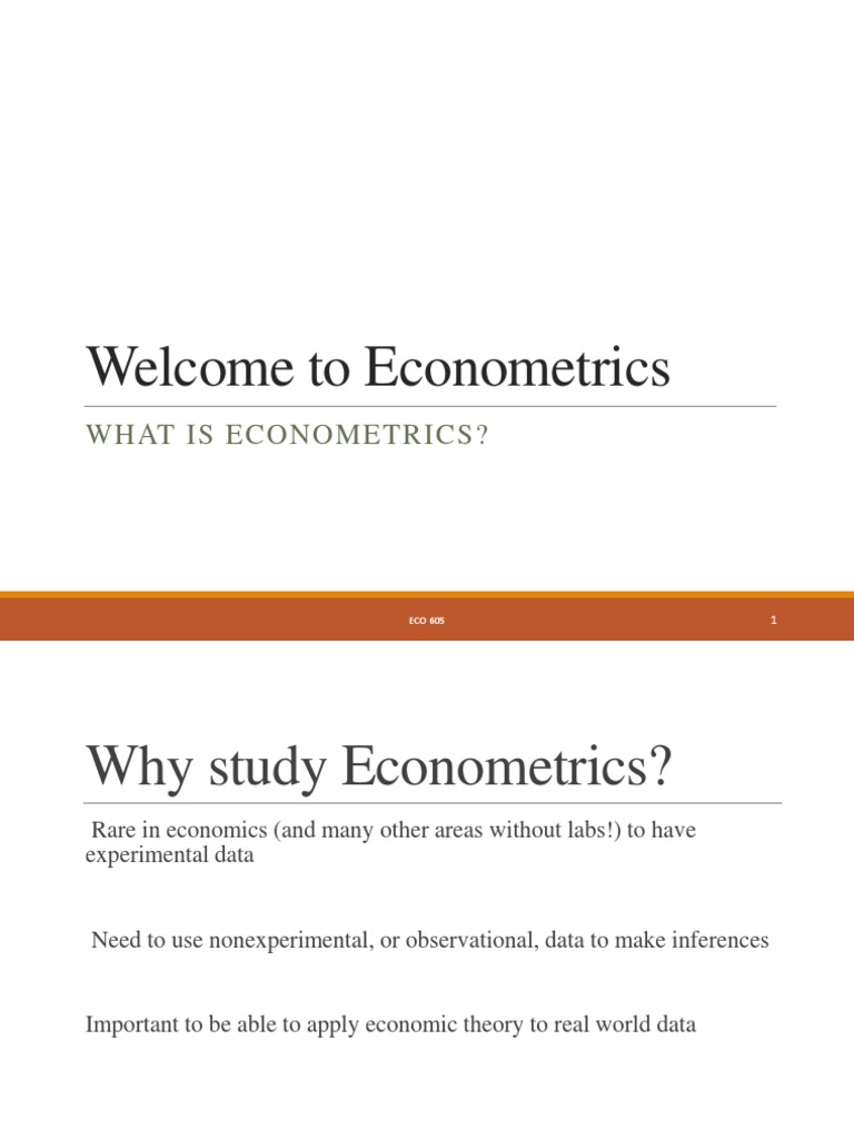 Introduction ECO605 Lecture1 | PDF | Econometrics | Time Series