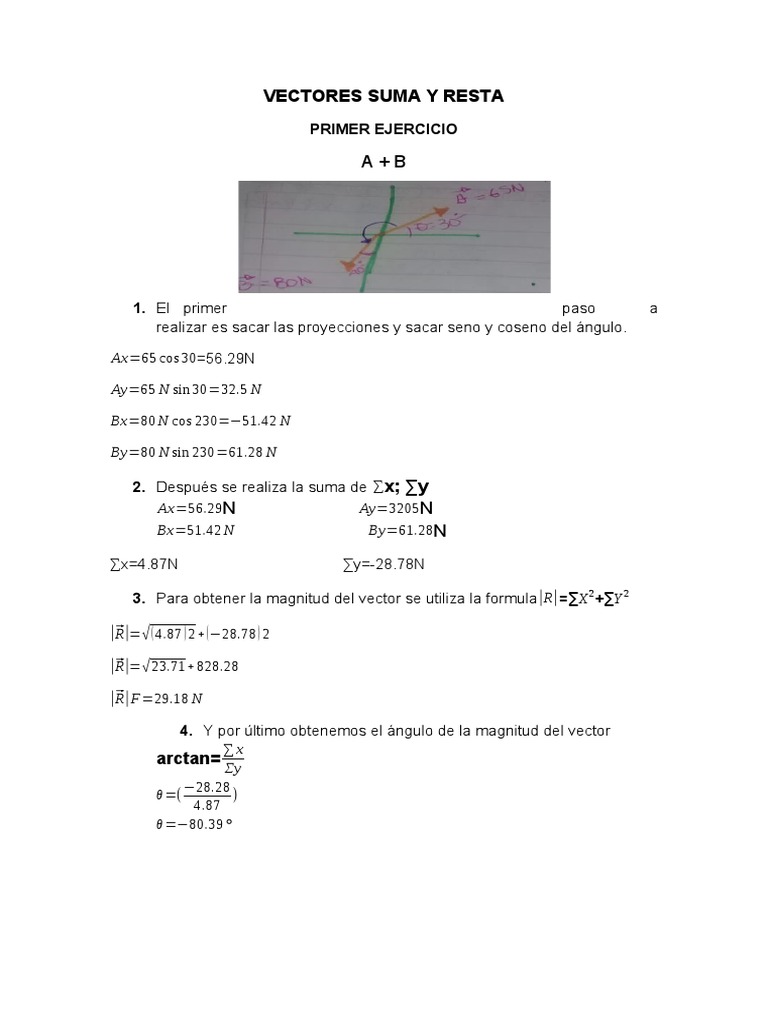 Suma y Resta de Vectores | PDF | Seno | Geometría del plano euclidiano