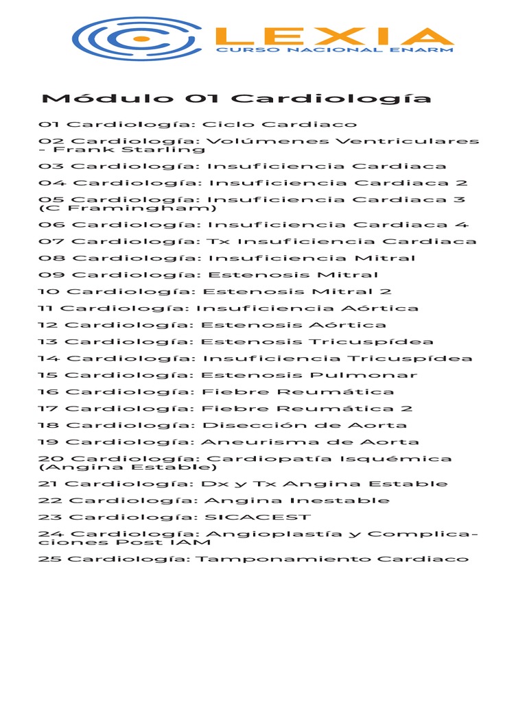 LEXIA Flashcards Módulo Cardio | PDF