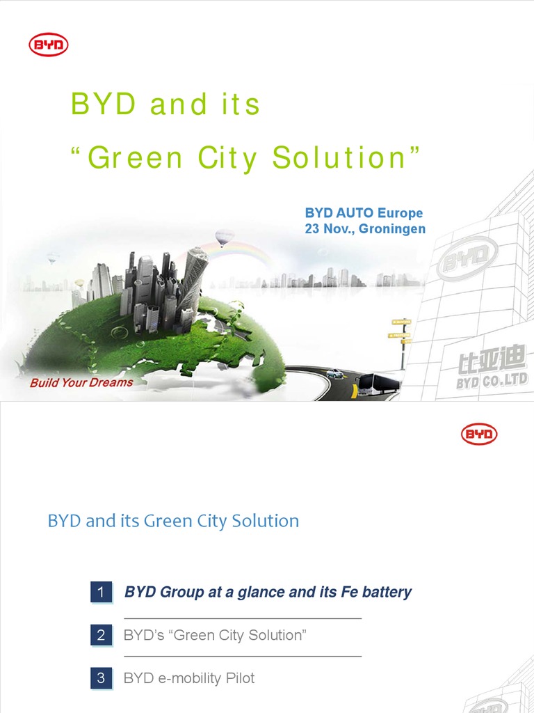 BYD and Its "Green City Solution" | PDF | Transport | Electric Power