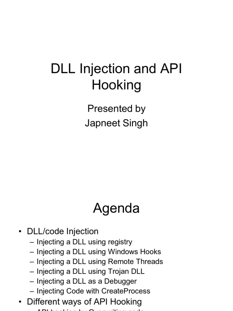 DLL Injection and API Hooking PDF | PDF