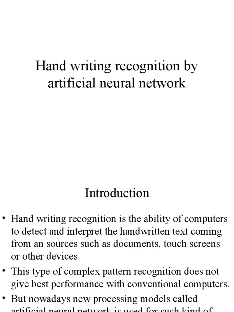 Hand Writing Recognition | PDF | Artificial Neural Network | Computer ...