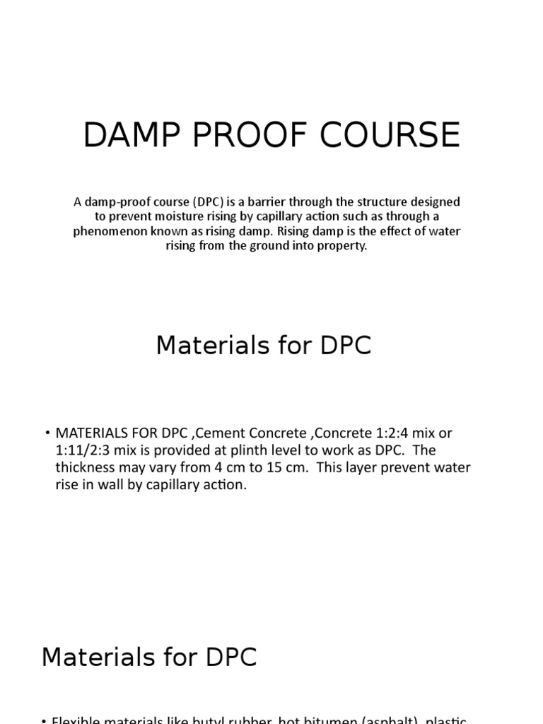 Damp Proof Course | PDF