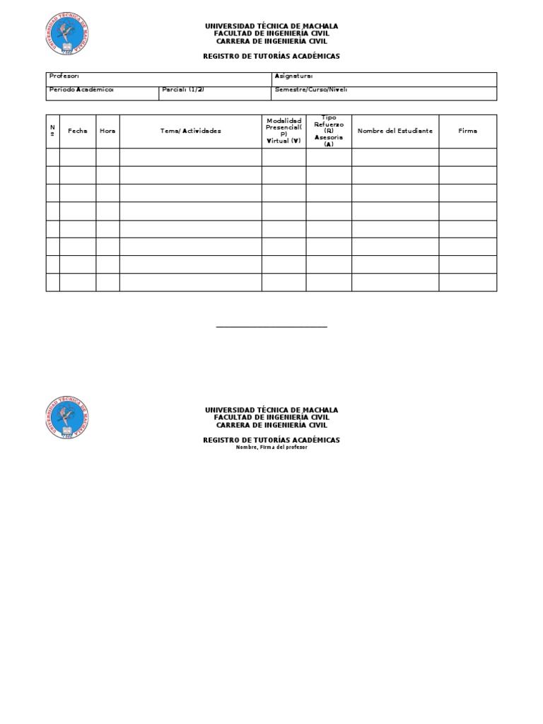 Formato de Registro de Tutorias 2019-2 | PDF
