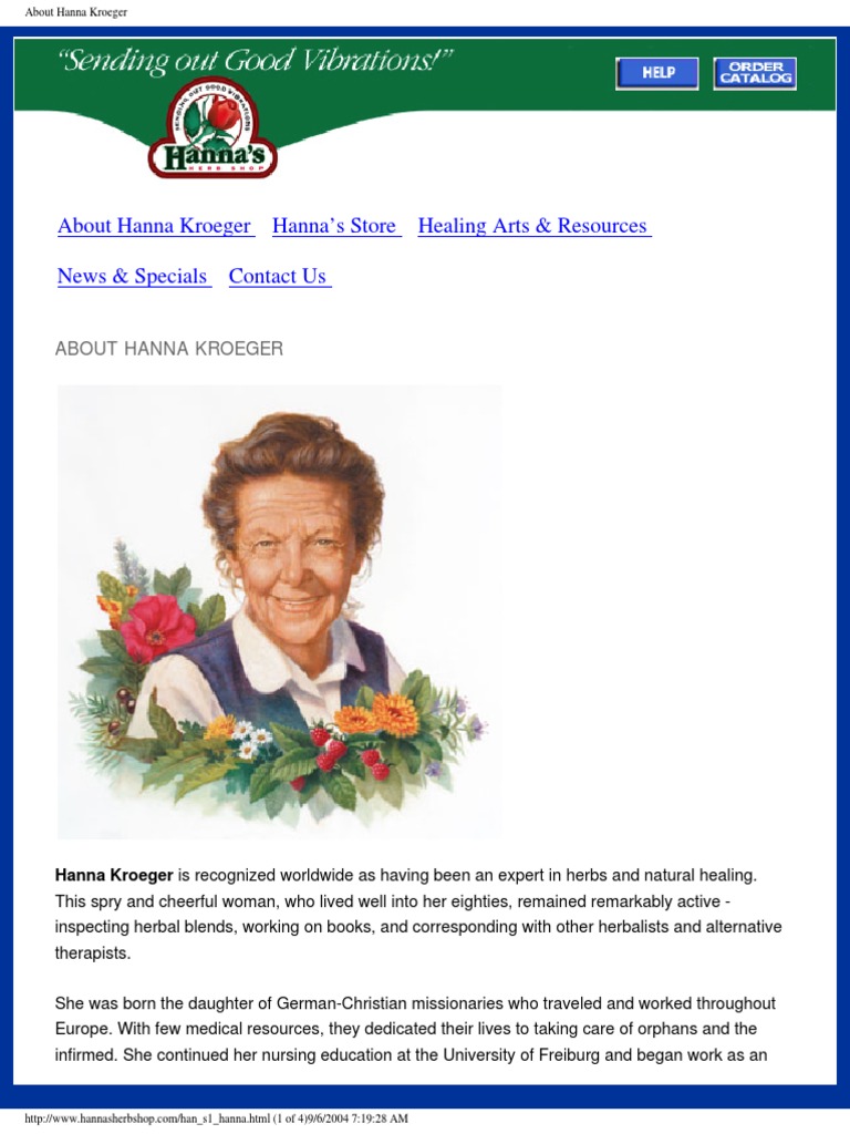 About Hanna Kroeger PDF | PDF | Medicine | Wellness