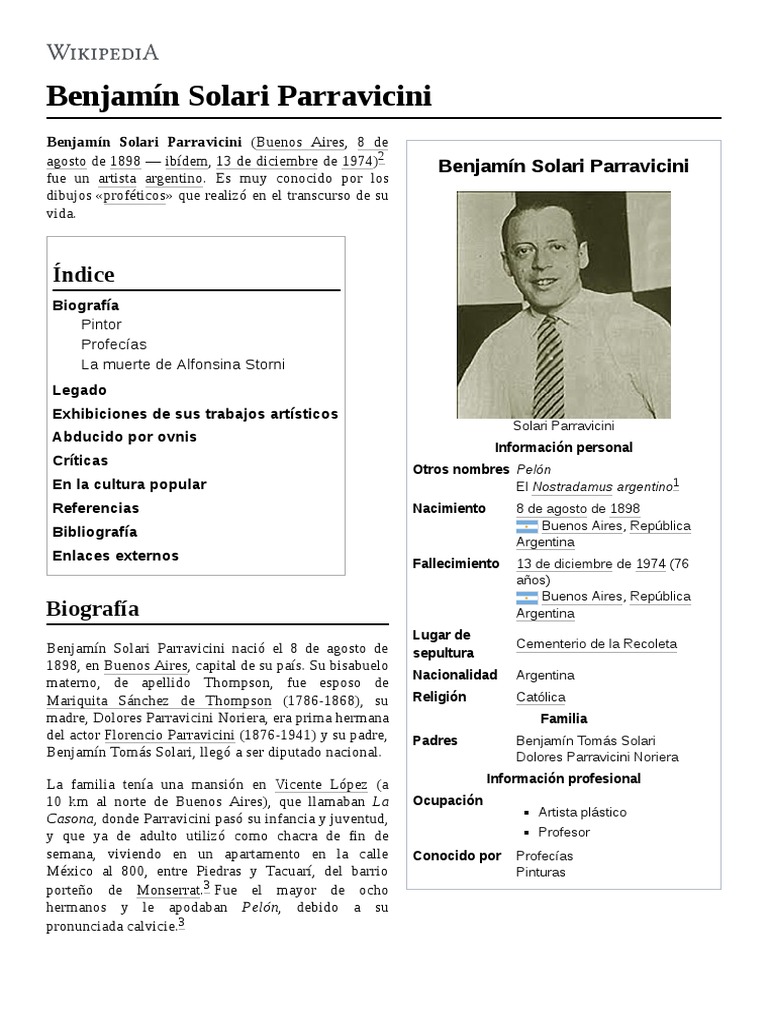 Benjamín Solari Parravicini | PDF