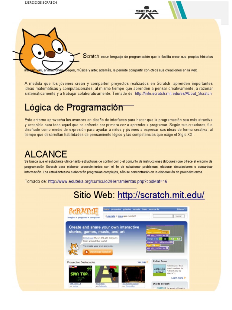 Ejercicios Prácticos en Scratch | PDF | Scratch (lenguaje de ...