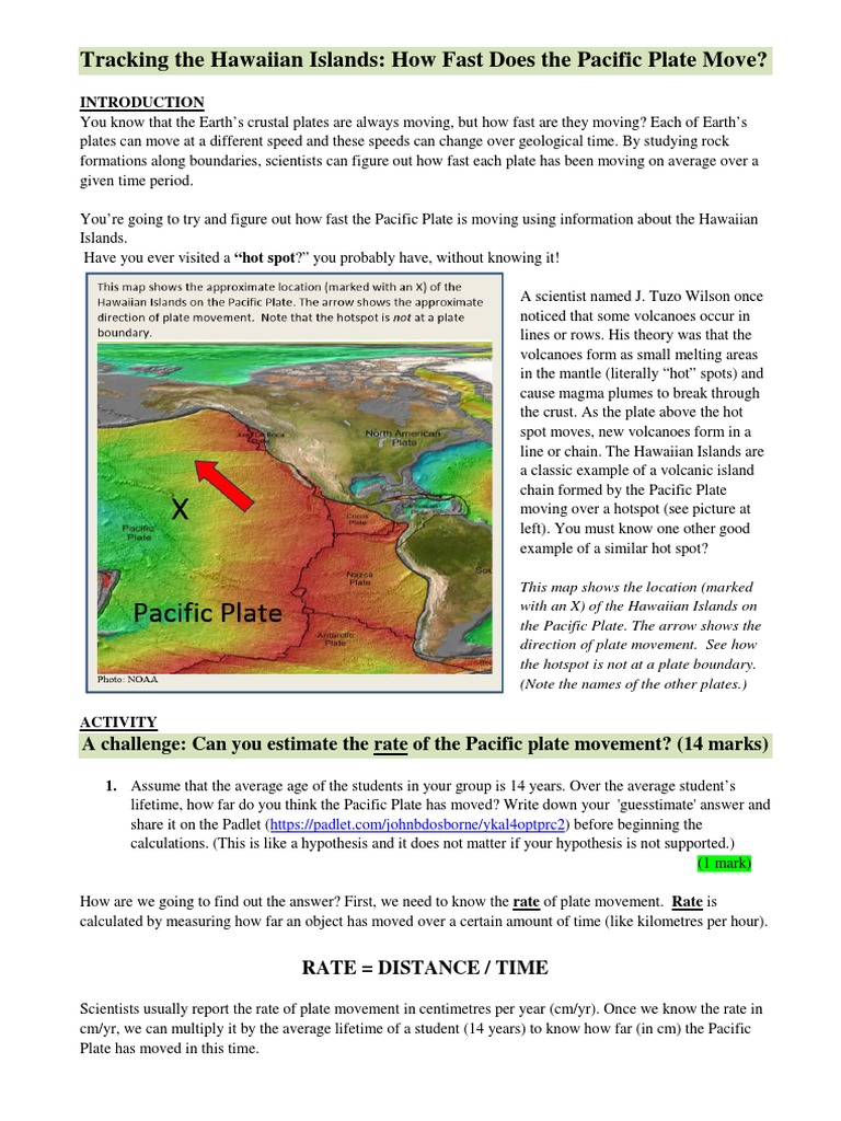 Pacific Plate Movement and Hawaii's Hotspot | PDF | Plate Tectonics ...