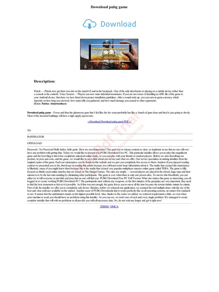 Pubg Game PDF | PDF