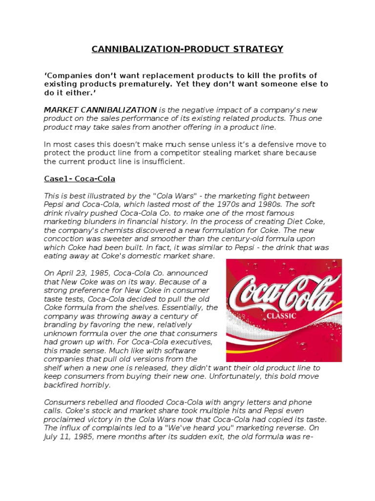 Understanding Product Cannibalization | PDF | Coca Cola | Sales