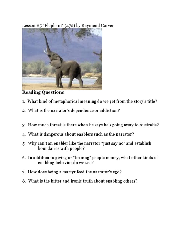 Analyzing "Elephant" by Raymond Carver | PDF