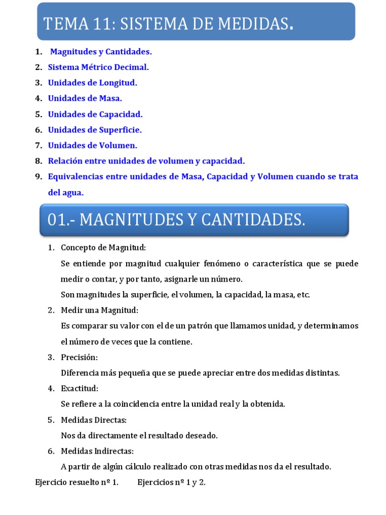 Unidades del Sistema Métrico Decimal | PDF | Volumen | Kilogramo