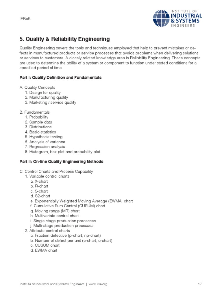Quality & Reliability Engineering Guide | PDF | Regression Analysis ...
