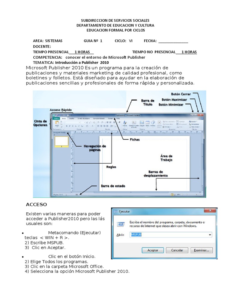 Guía de Microsoft Publisher 2010 | PDF | HTML | Ventana (informática)