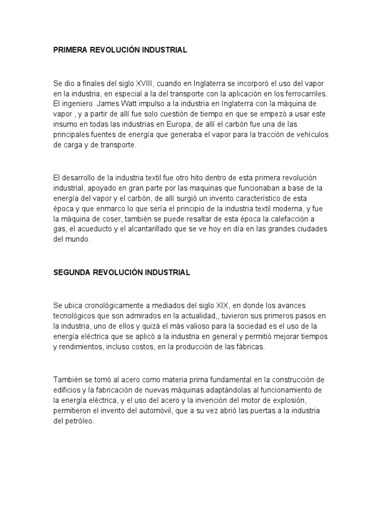 Primera Revolución Industrial | PDF | Revolución industrial | Industrias