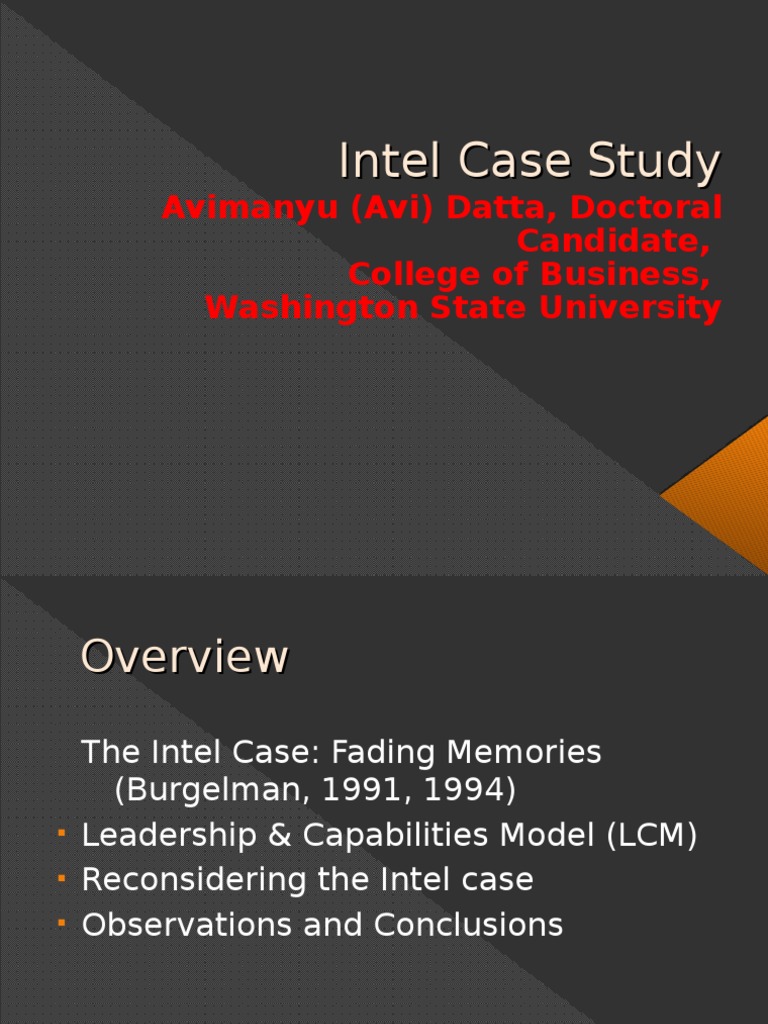 Intel Case Study | Download Free PDF | Intel | Dynamic Random Access Memory