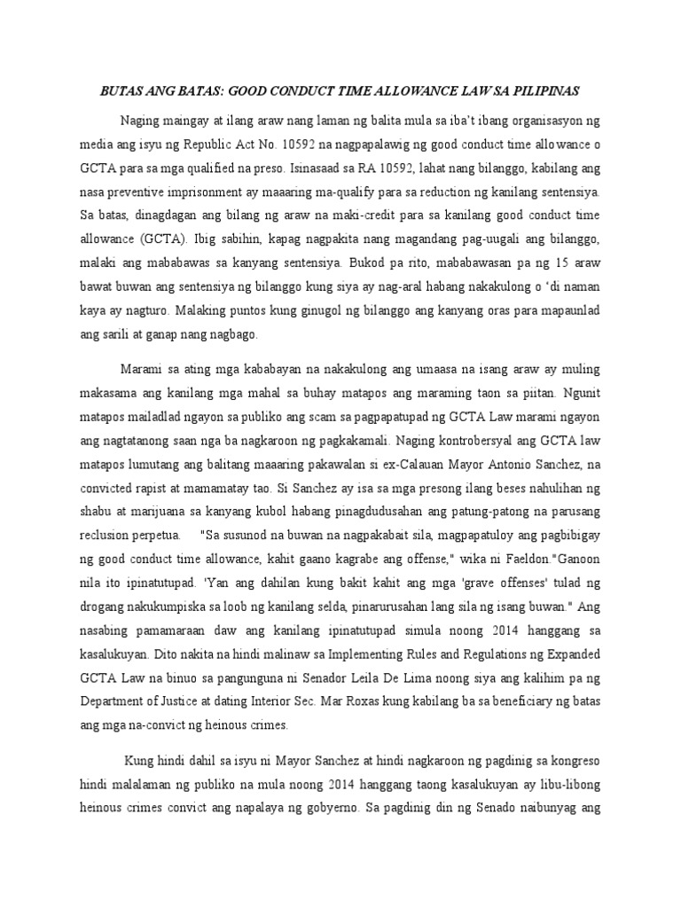 Butas Ang Batas | PDF