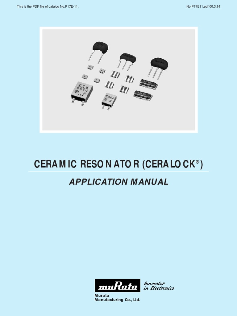 Ceramic Resonator - Ceralock - 312547 | PDF | Resonance | Oscillation