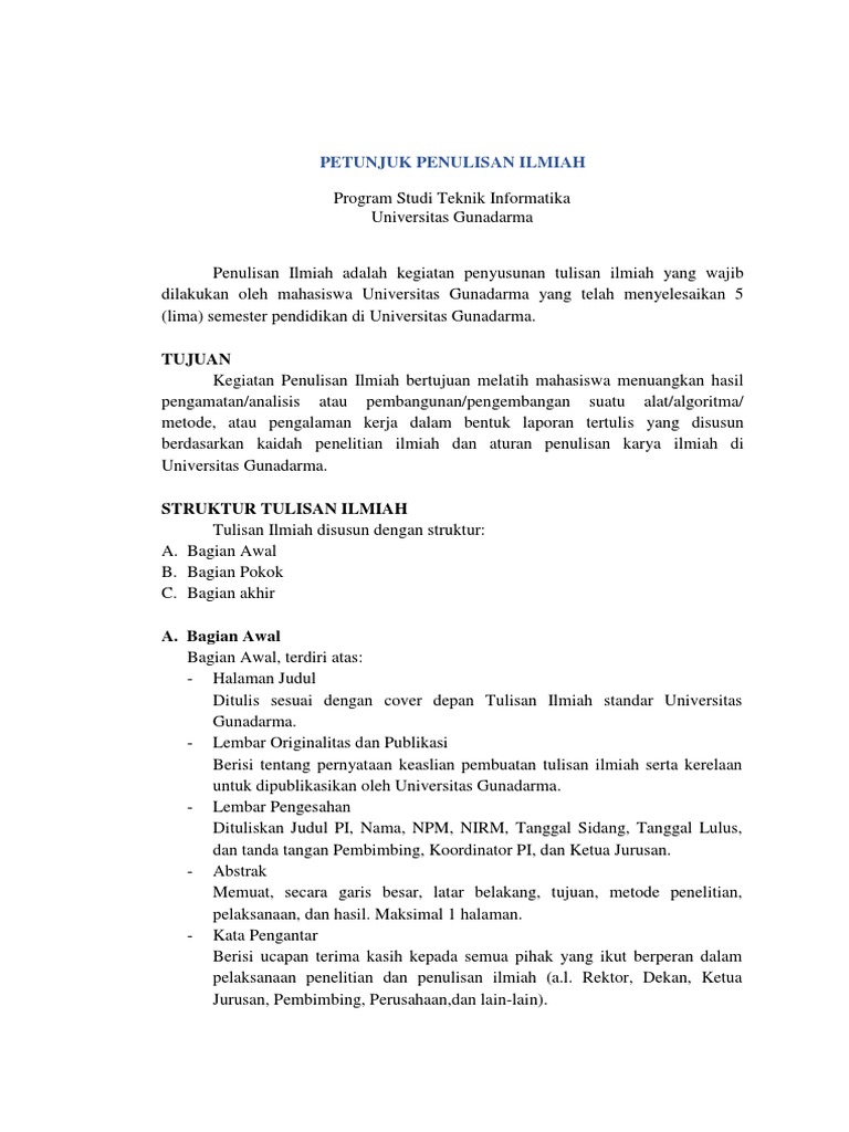 Panduan Penulisan Ilmiah Teknik Informatika | PDF