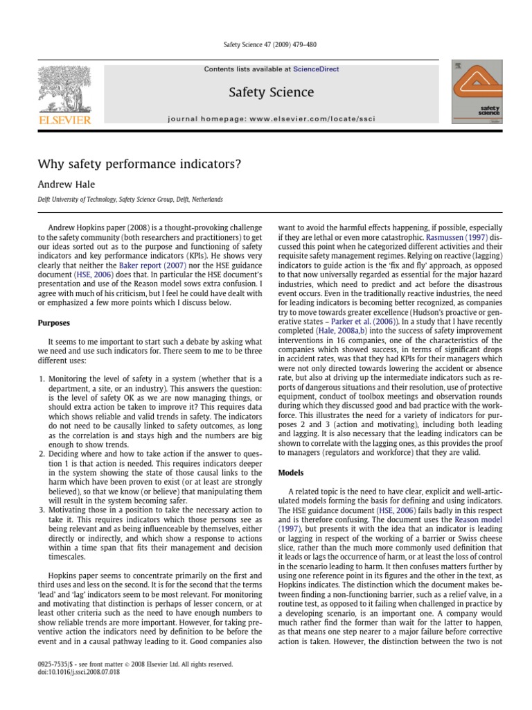 Why Safety Performance Indicators PDF | PDF | Safety | Causality