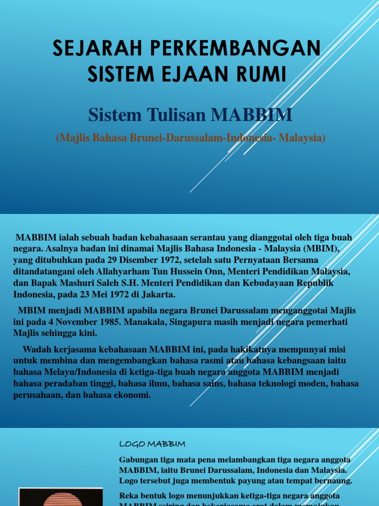 1.1.1 Sejarah Perkembangan Sistem Tulisan Rumi Mabbim PDF | PDF