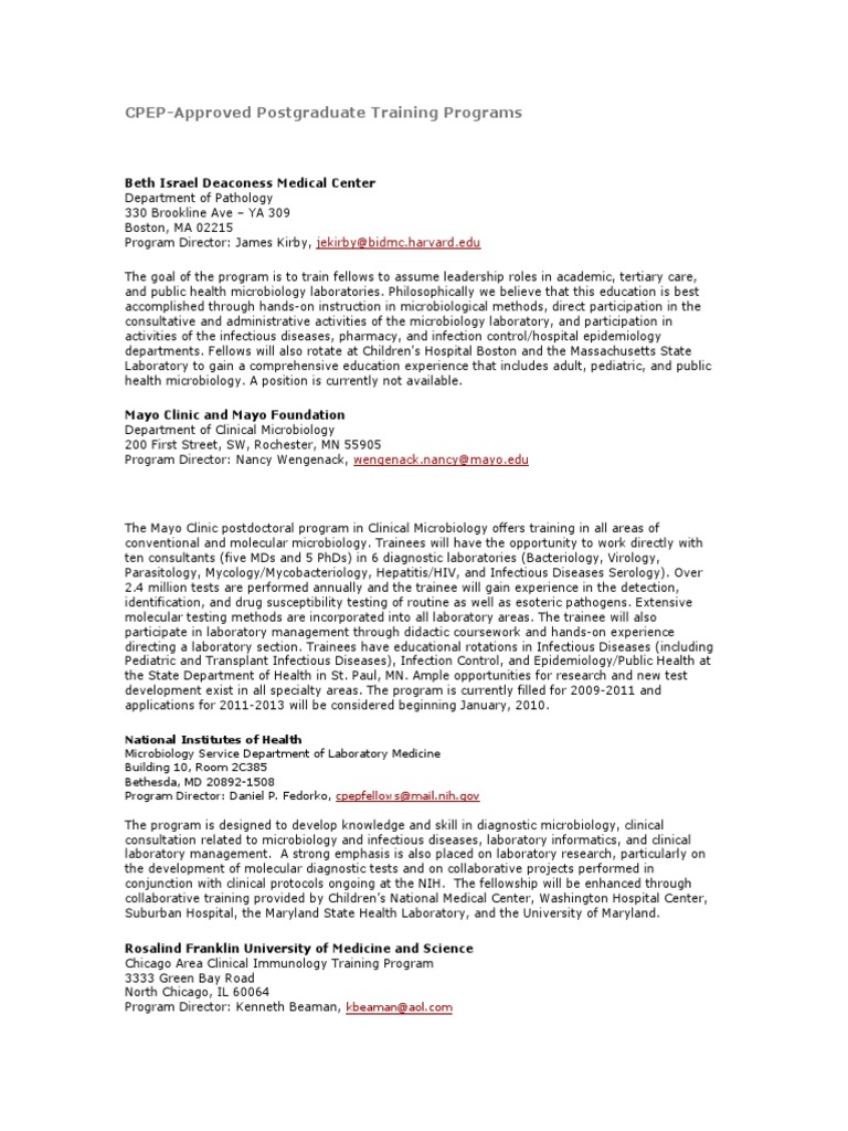 Cpep Approved Courses | PDF | Medical Microbiology | Pathology
