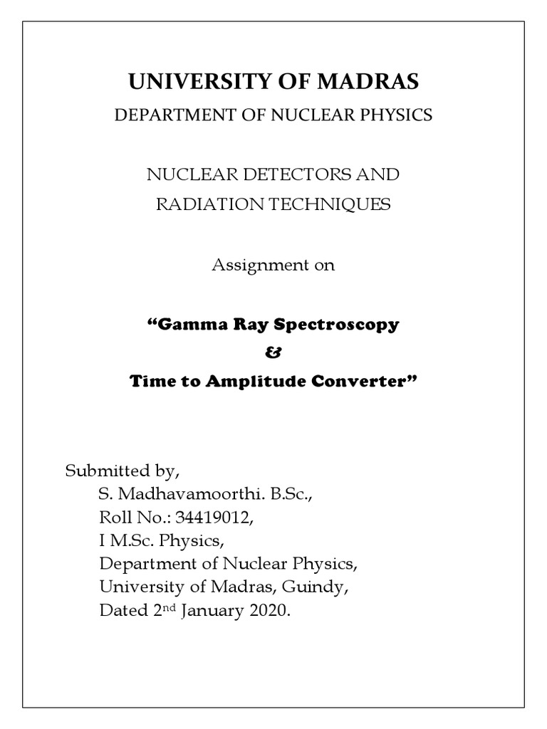 Gamma Ray Spectroscopy Overview | PDF | Spectroscopy | Gamma Ray